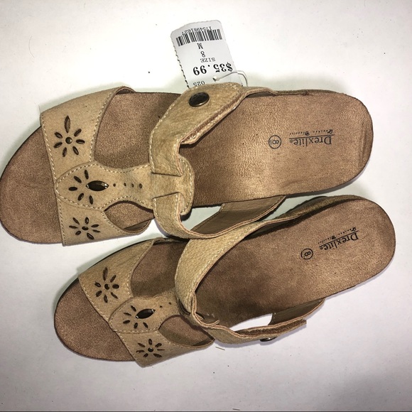 Drexlite | Shoes | Nwt Drexlite Size 8 Beige Wedge Sandals | Poshmark